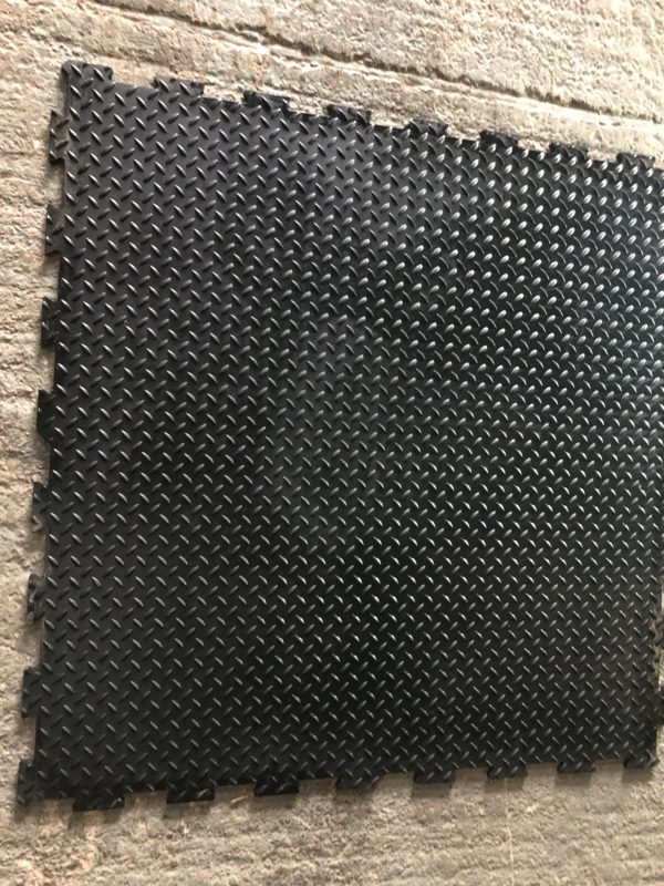 Interlocking Checker Plate design 1mx1mx12mm - Rubber Stable Mats UK ...