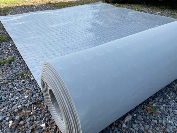 Coin top rubber sheet / Coin Design Gray Colour Rubber Flooring